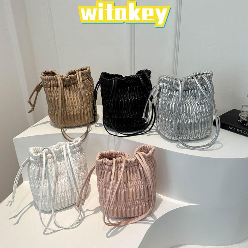 Witakey กระเป๋าถือ กระเป๋าสะพายไหล่ ทรงบักเก็ต ลําลอง ความจุขนาดใหญ่ 2024 | Shopee Thailand