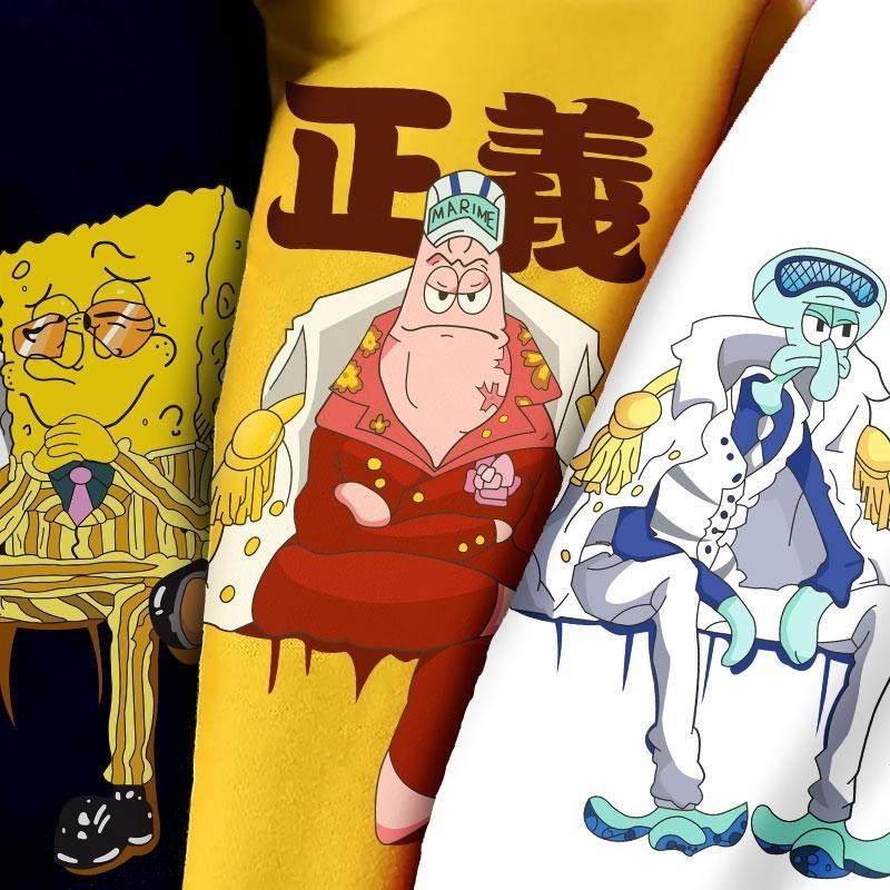 Spongebob SquarePants One Piece เสื ้ อยืดแบรนด ์ ร ่ วมชาย Akainu สี ...