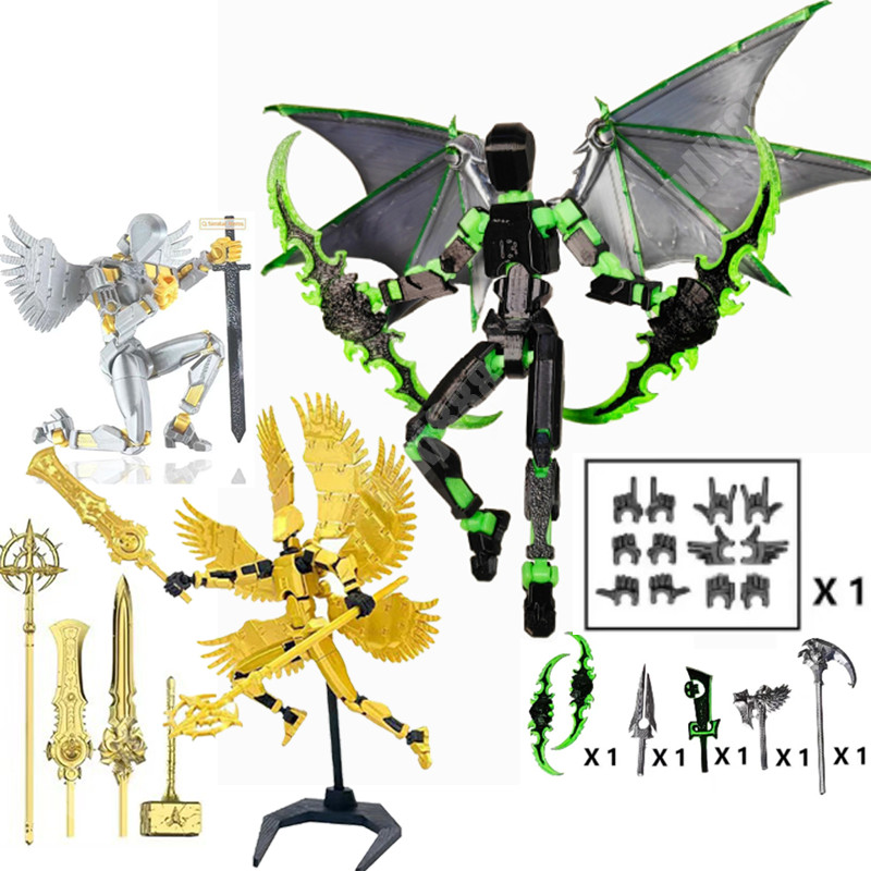 ค้างคาว Illidan Lucky 13 DIY 3D การพิมพ์ Devil vs Angel T13 Action ...