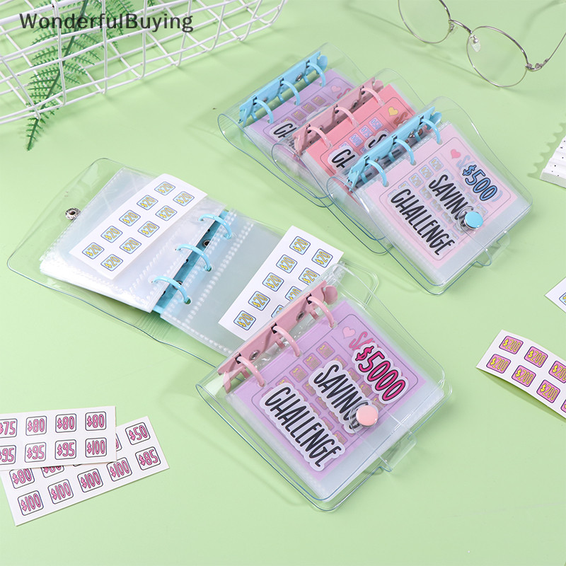 Wbth Savings Challenge Book Saving Money Binder Mini Portable Money ...