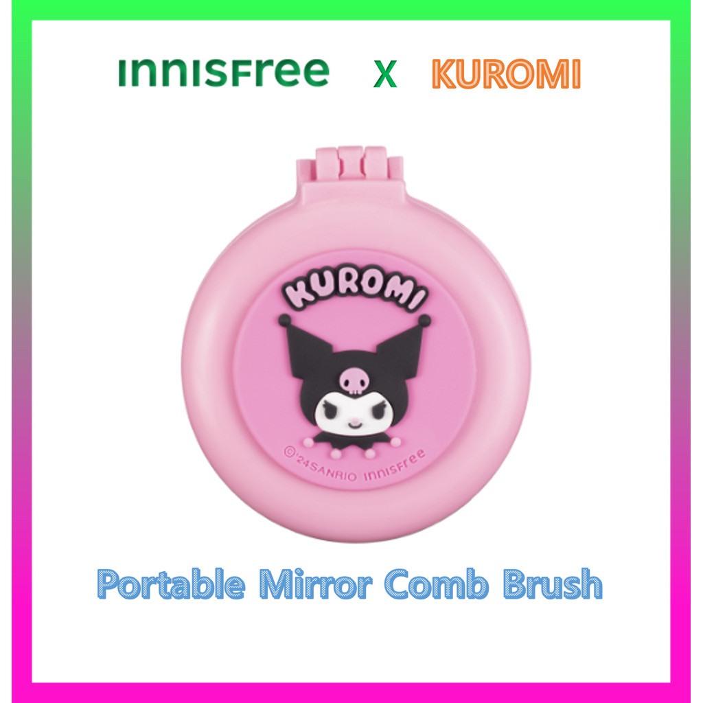 แปรงหวีกระจกแบบพกพา / [Innisfree X KUROMI] Portable Mirror Comb Brush | Shopee Thailand