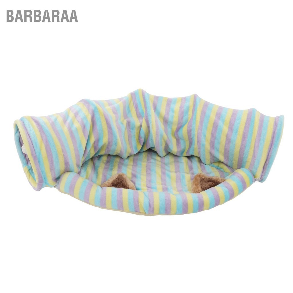 Barbaraa เตียงอุโมงค์แมว ท่อเล่นแมวแบบพับได้นุ่มสบายพร้อมแผ่นรองสำหรับ ...