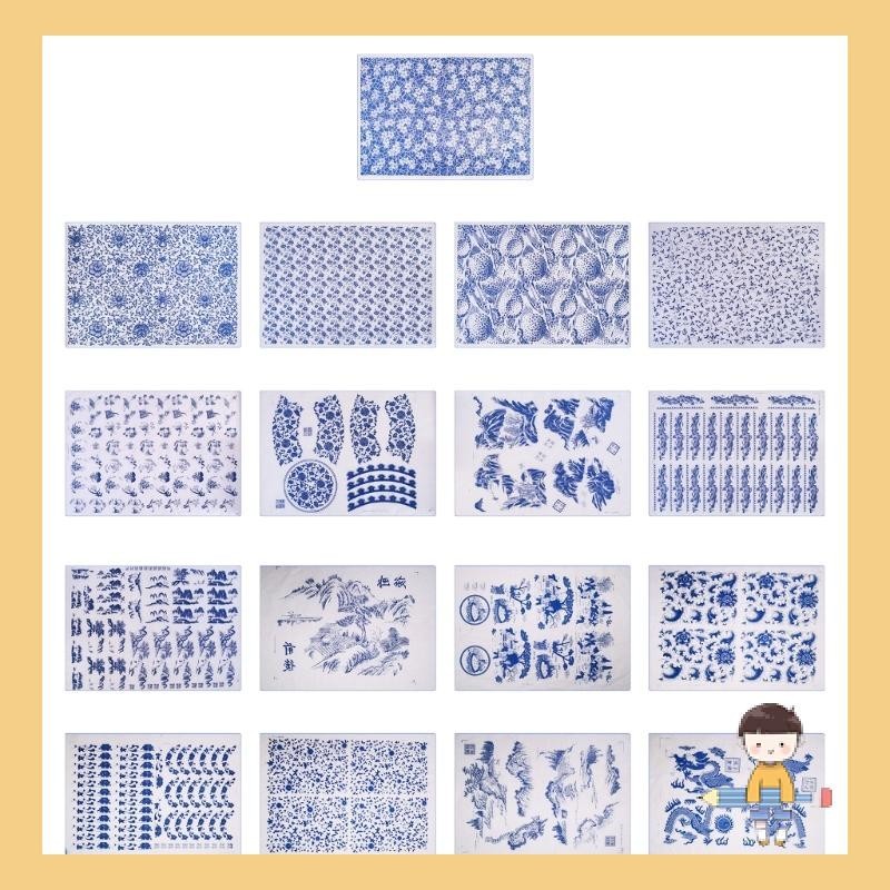 Stat เครื่องปั้นดินเผาเซรามิค Decals Underglaze ดอกไม้กระดาษ Porcelain ...