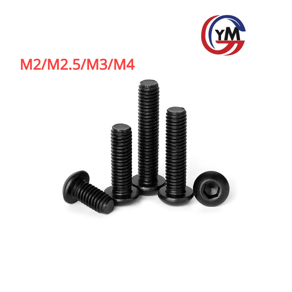 [YMH1] น็อต สกรู หัวจมกลม สแตนเลส 304 เกลียวมิล สีดํา หยาบ / Button Head Hexagon Socket Machine ...