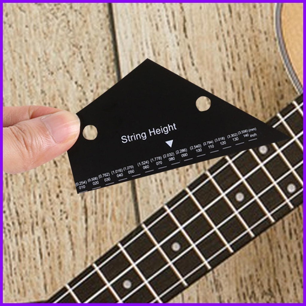 กีตาร ์ String Action Gauge โลหะกีตาร ์ เครื ่ องมือไม ้ บรรทัด Fret Rocker Leveling Guide กีตาร
