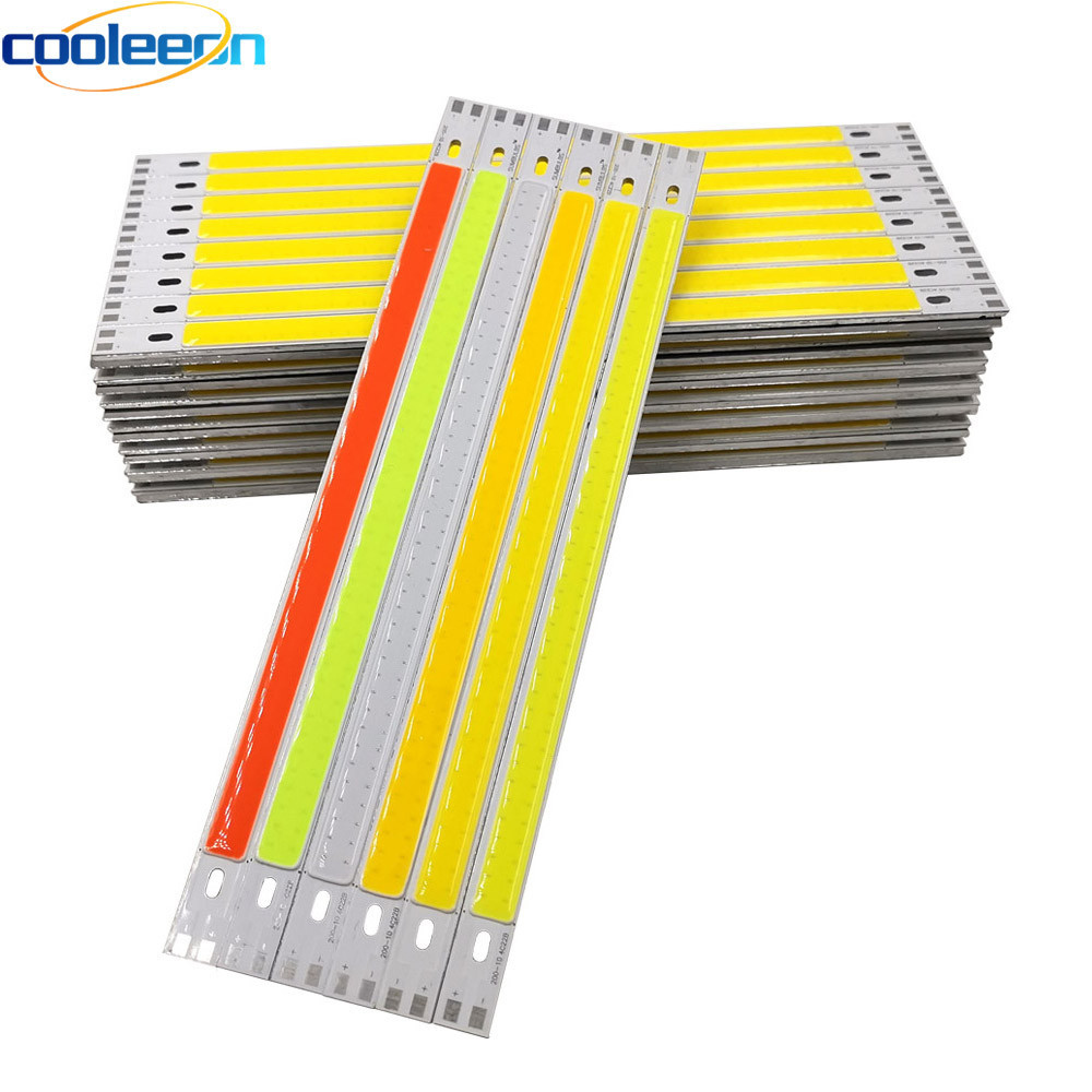 5pcs 200x10mm LED COB Light Strip 20 ซม.10W โคมไฟสีฟ ้ าสีเขียวสีแดง Warm Cool สีขาว LED Bar ไฟ ...