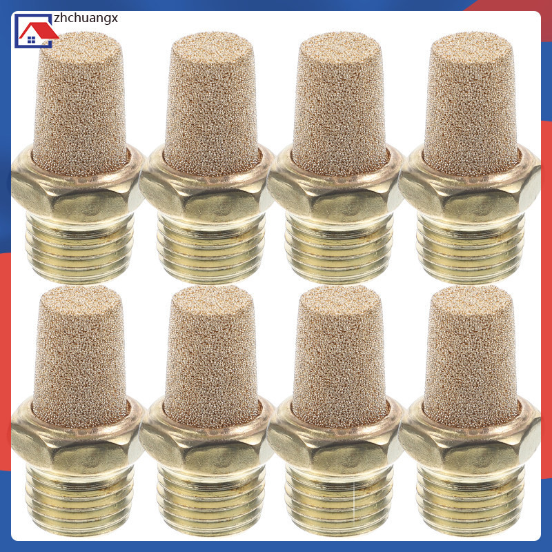 8 ชิ้นนิวเมติกส่วนประกอบ Bsl Solenoid วาล์ว Silencer แบนทองแดง 2 จุด 8 ...