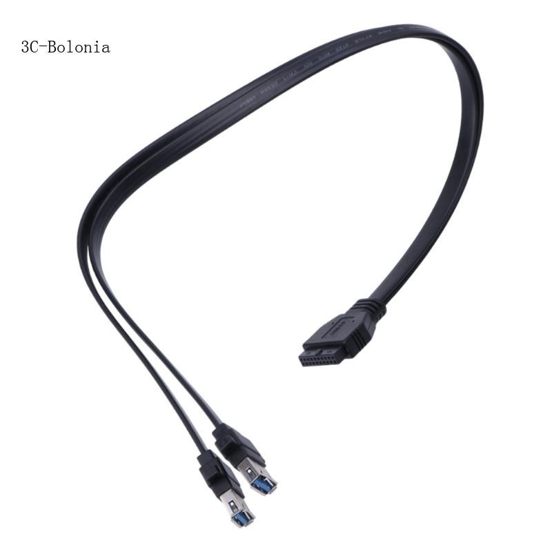 PC Usb 19pin Extension Cable เมนบอร์ด 19P Female to 2 USB 3 0 Male ...