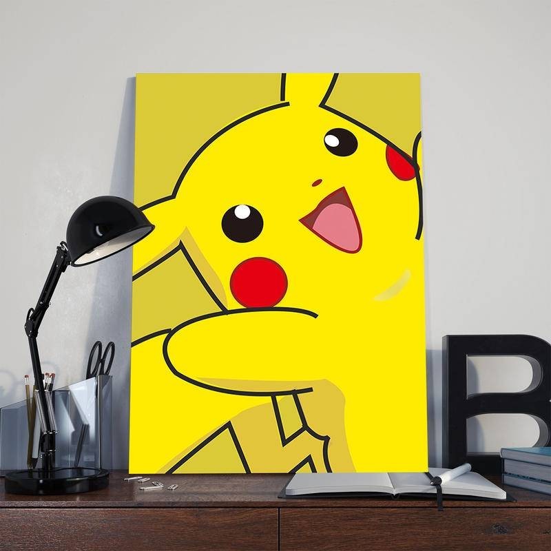 Charming Pikachu Wall Decor - รูปภาพติดผนังไร้กรอบและภาพวาดผ้าใบ ...