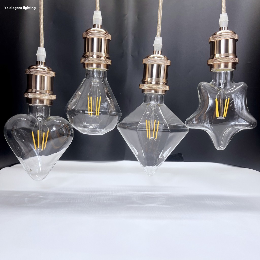 หลอดไฟ LED Filament Bulb Peach Heart Flat Diamond Sharp Diamond E27 ...