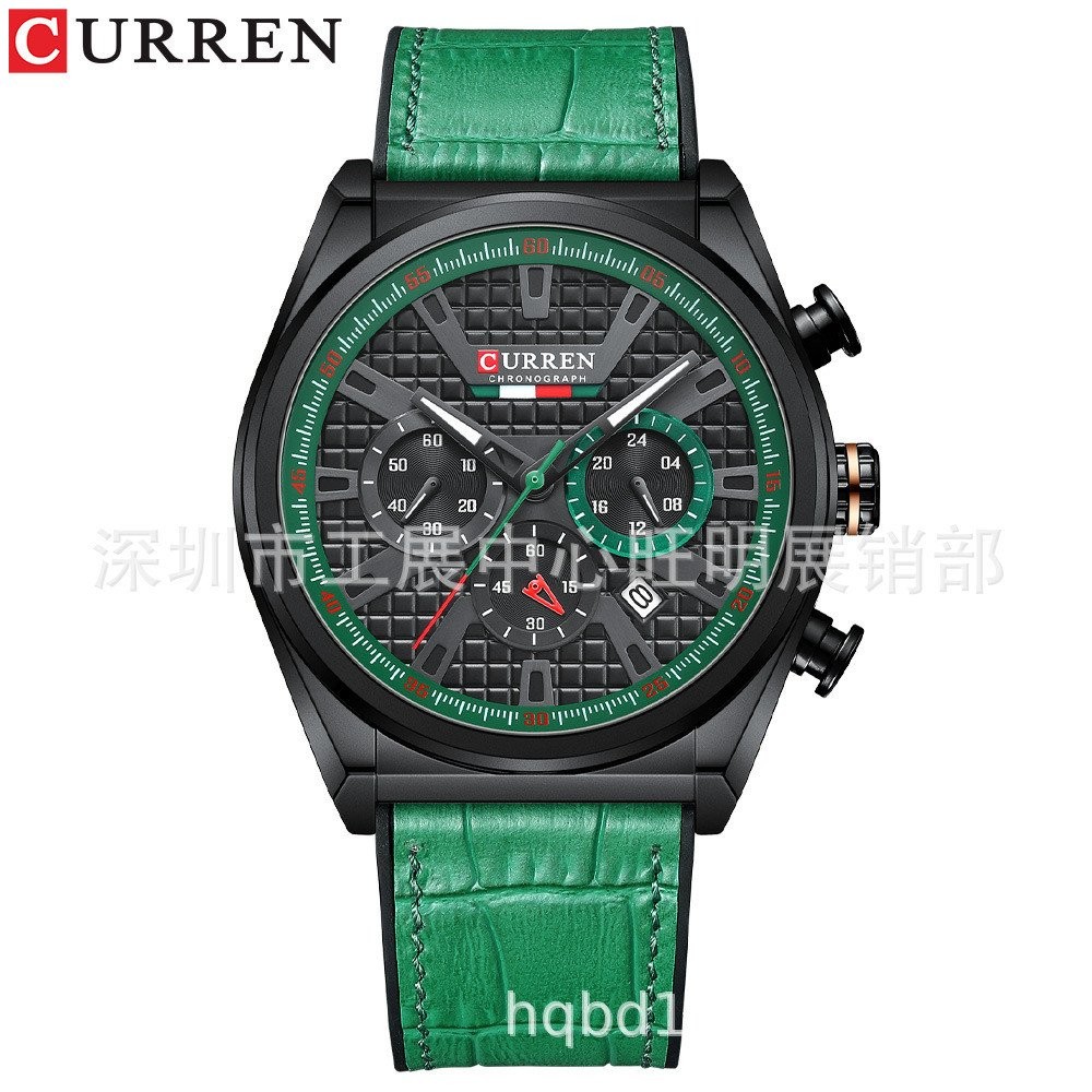 2025 แฟชั่นกีฬา CURREN/8392 นาฬิกาควอตซ์หกเข็มกันน้ำสำหรับผู้ชาย ปฏิทิน ...