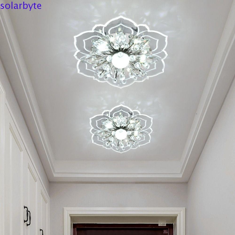 Solarbyte โคมไฟเพดาน LED, กลีบคริสตัลโมเดิร์นคริสตัลดอกไม้โคมระย้า, ตกแต่งบ้าน Creative 9W จี้ ...