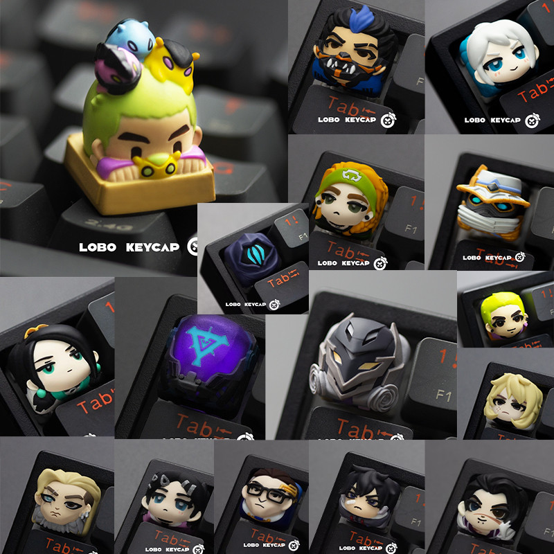 Valorant Keycap น่ารักการ์ตูน 3D สร้างสรรค์น่ารัก MX สวิทช์คีย์บอร์ดเร ...