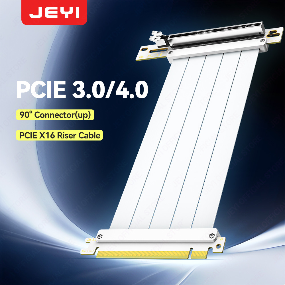 Jeyi PCIe 4.0 Riser Cable 90° อะแดปเตอร์, สายไฟต่อ PCIe 3.0/4.0 x16 ...