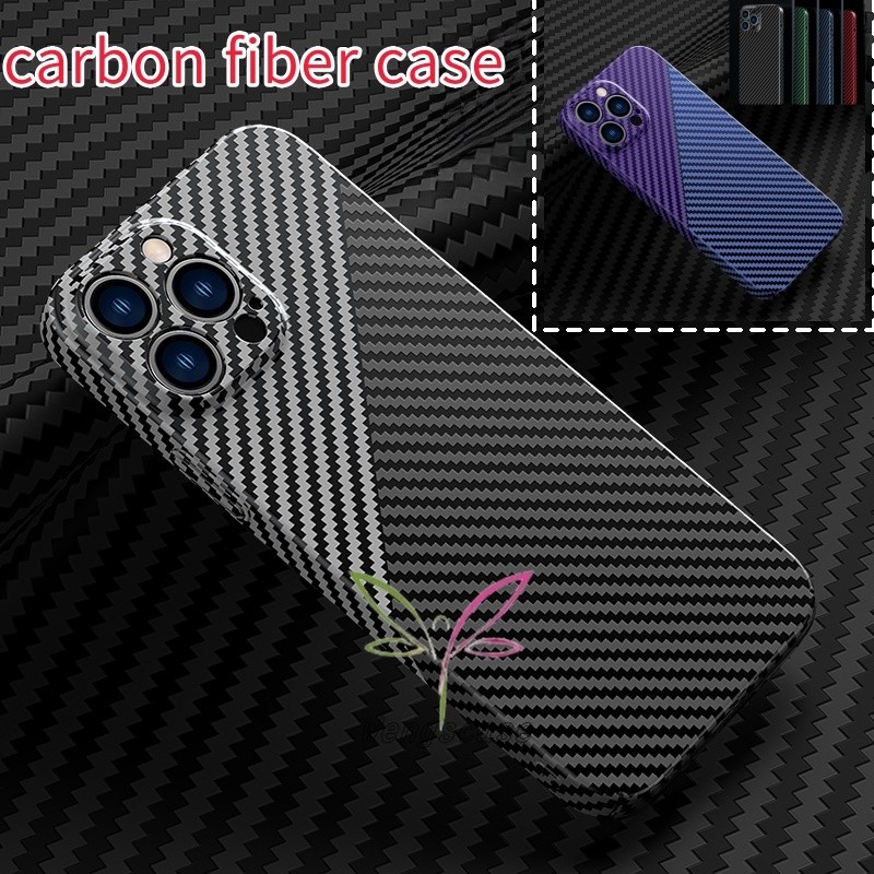 Slim Carbon Fibre Case Casing IPhone 16 15 14 13 12 Pro Max กันกระแทก ...