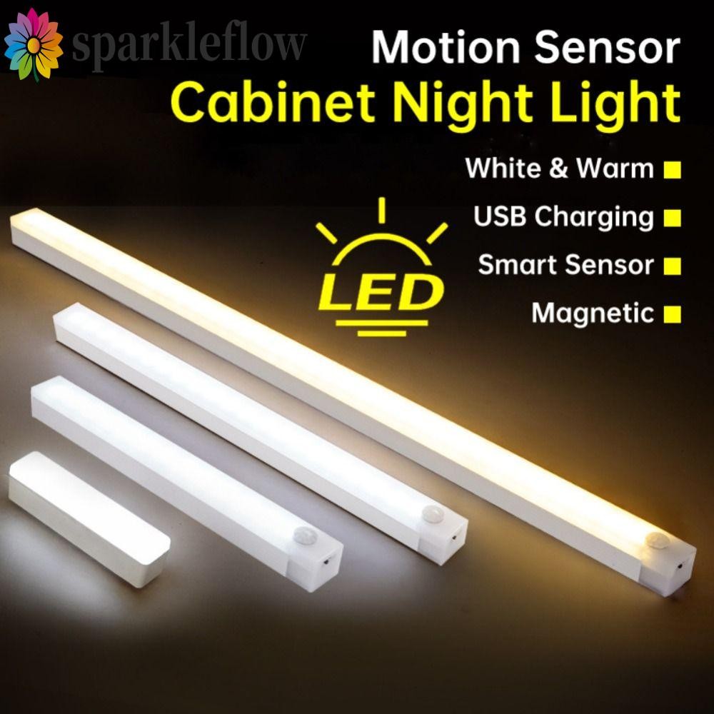 Sparkleflow ไฟกลางคืน LED ไร้สาย, ไฟเซ็นเซอร์ตรวจจับความเคลื่อนไหวบางเฉียบอัจฉริยะ, ไฟตรวจจับ 10 ...