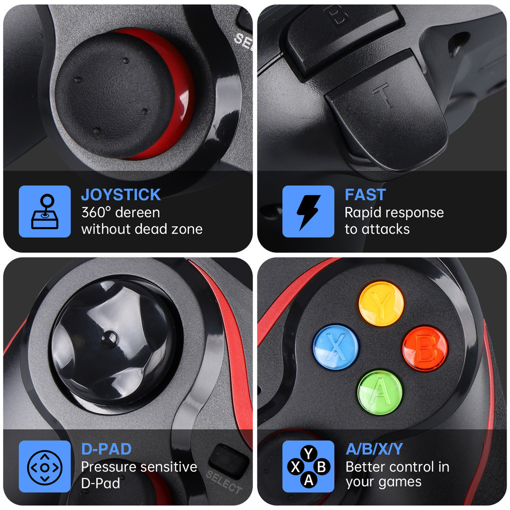 V8 Bluetooth Controller 2.4G Wireless Controller สําหรับ PS3/PS4 ...