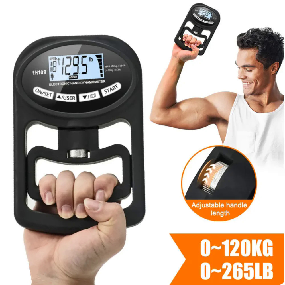 Grip Strength Tester 265Lbs/120Kg Digital Hand Dynamometer Grip ...