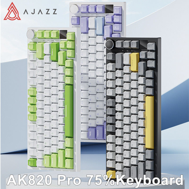 AJAZZ AK820 Pro Wired & Wireless Mechanical Gaming Keyboard Tri-Mode ...