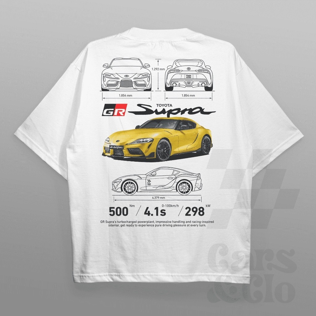 S-5XL เสื้อยืด พิมพ์ลายรถยนต์ และ Clo - Regular Fit White - Toyota GR ...