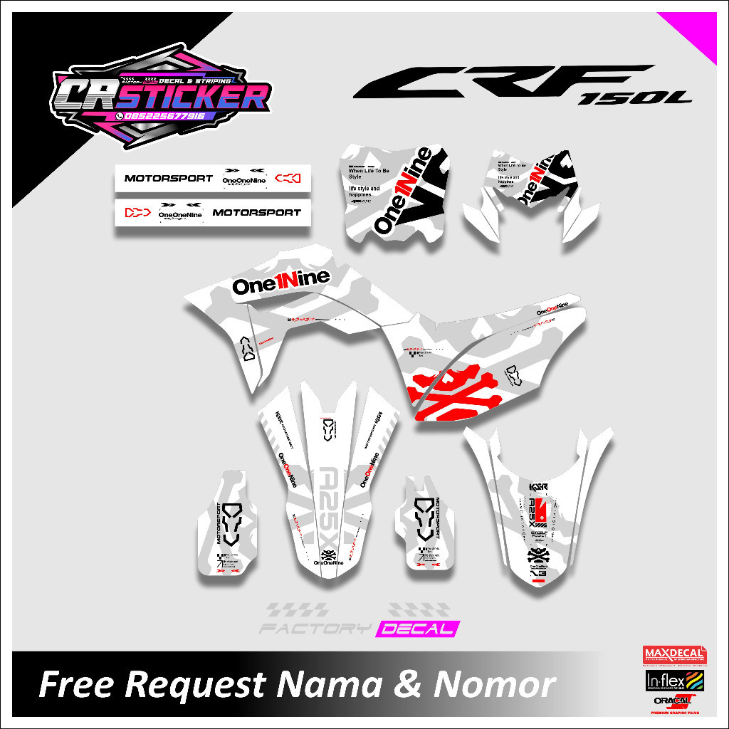 สติ ๊ กเกอร ์ รูปลอก CRF 150L Design Update 2023 ใหม ่ ล ่ าสุด DECAL ...