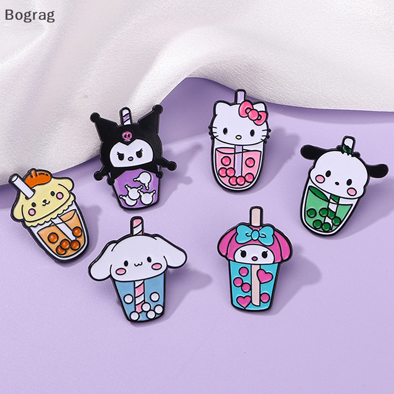 [Bogr] เข็มกลัดชานมสัตว์น่ารักแฟชั่น Sanrio Hello Kitty Kuromi Melody ...