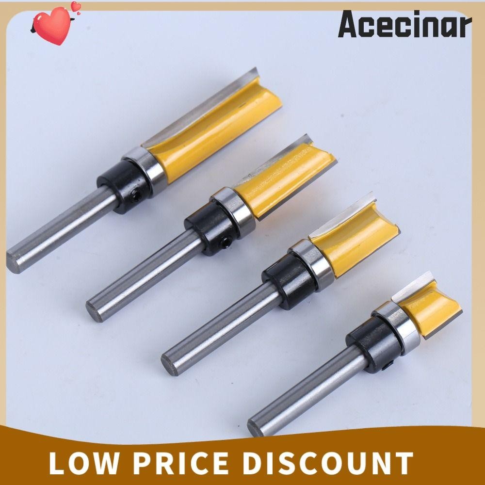 Acecinar Trim Router Bit, เครื่องตัดกัดฟันตรงสองคม, ทนทานพร้อมแบริ่ง 6 ...