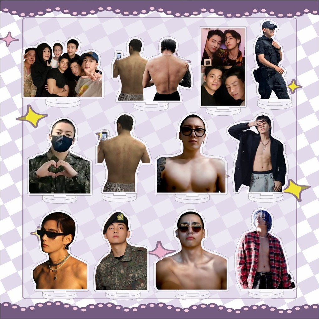 Kpopbts อะคริลิคสองด้าน Stand-up ที่ระลึกโล่ Star Peripheral V Jungkook ...