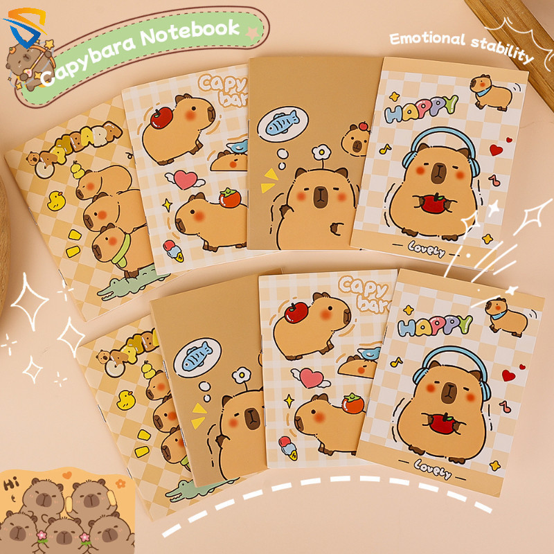 2 ชิ้น A7 16 หน้าแบบพกพา Capybara Notebook เครื่องเขียนอุปกรณ์สํานักงาน ...