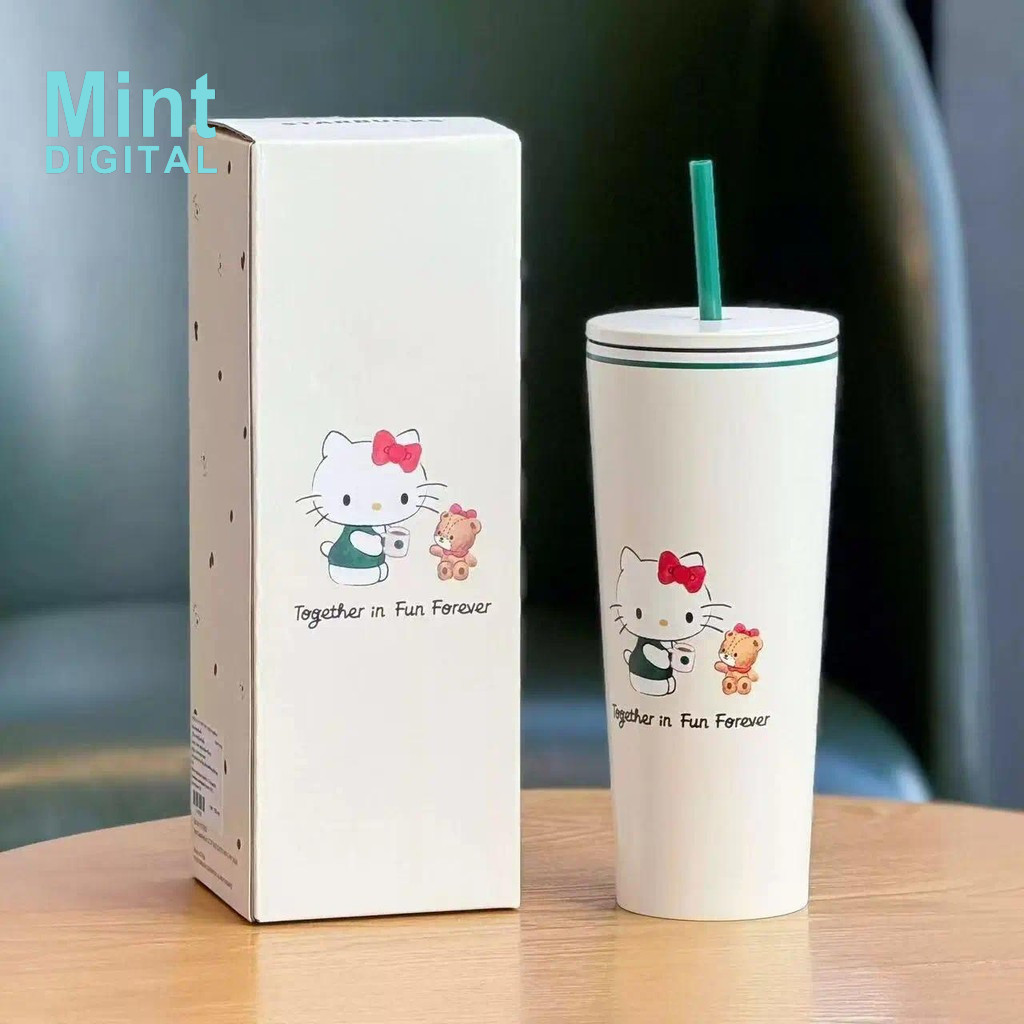 Hellokitty Starbucks Cup 500ml Co-branded Together in Fun Forever Cartoon Simple Thermos Cup ...