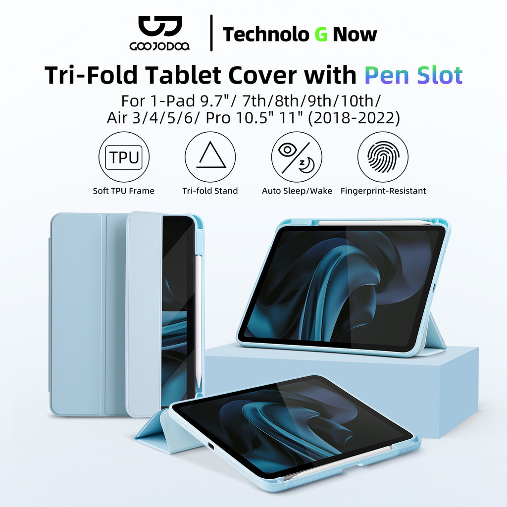 GOOJODOQ Three Fold Tablet Protective Cover Provides Two Adjustable ...