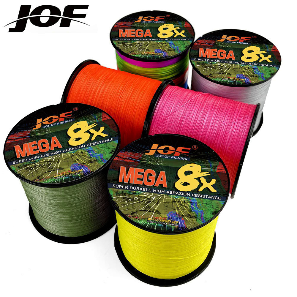 สายตกปลาถัก JOF X8 Strands 1000M 500M 300M Super Strong PE สายถัก Multifilament ด้ายลากสูงสุด 18 ...
