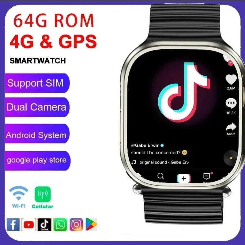 2024 ใหม่ GS29 สมาร์ทวอท์ชผู้ชาย Android OS GPS แผนที่ 680mAh 16G Rom ซิมการ์ดเดียวเล่น store ...