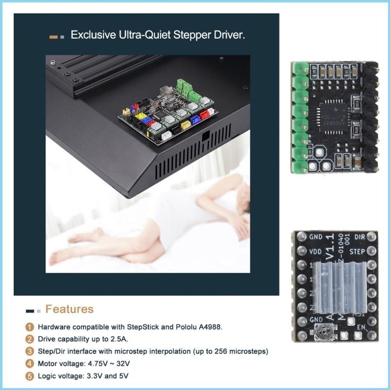 Ezr Sidewinder X1 X2 และ Genius Pro Hornet Stepper Motor StepStick Mute ...