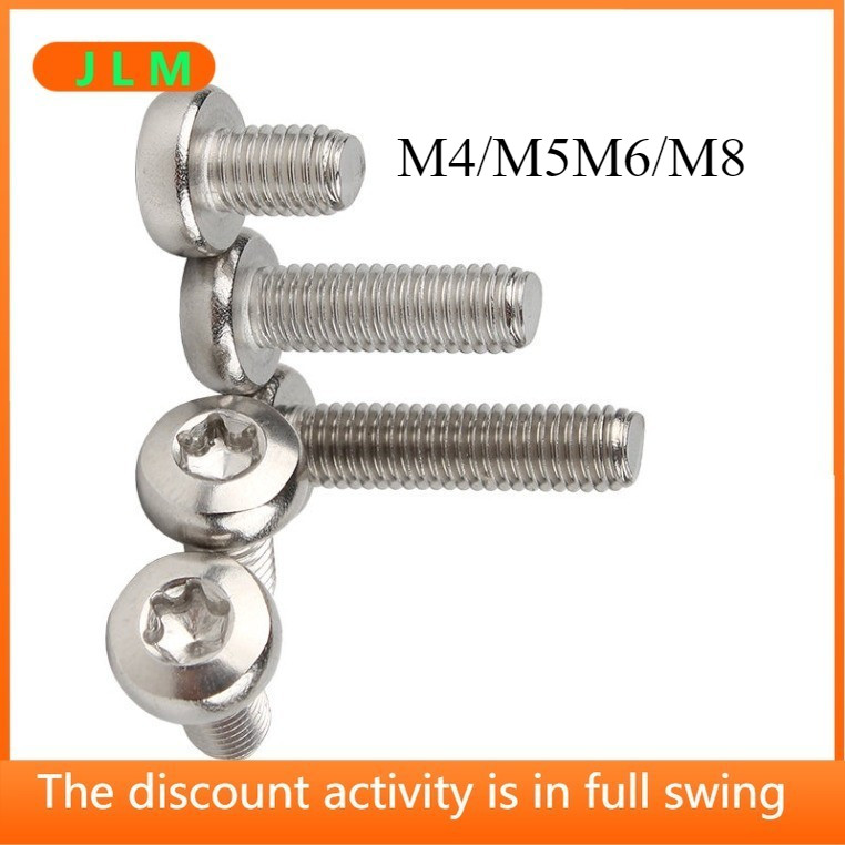 ((JLMH) หัวกลม Torx สกรูกันขโมย สแตนเลส 304 สกรูไม่มีคอลัมน์ Bolt M4/M5M6/M8 | Shopee Thailand