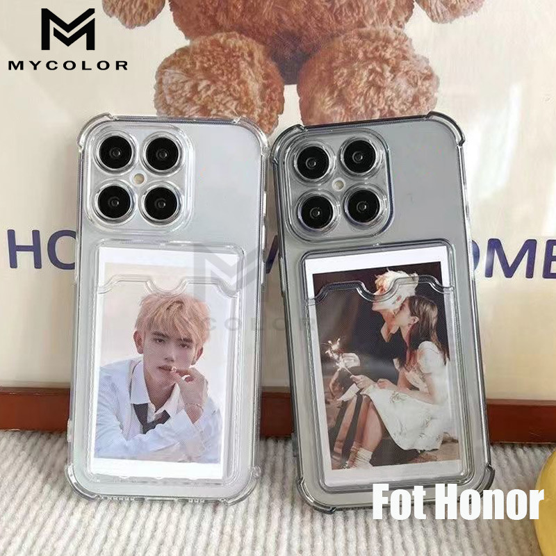 2in1 เคสกันกระแทกเคสใส่บัตร เคสซิลิโคนใส Huawei honor 200 90 Lite 80 70 ...