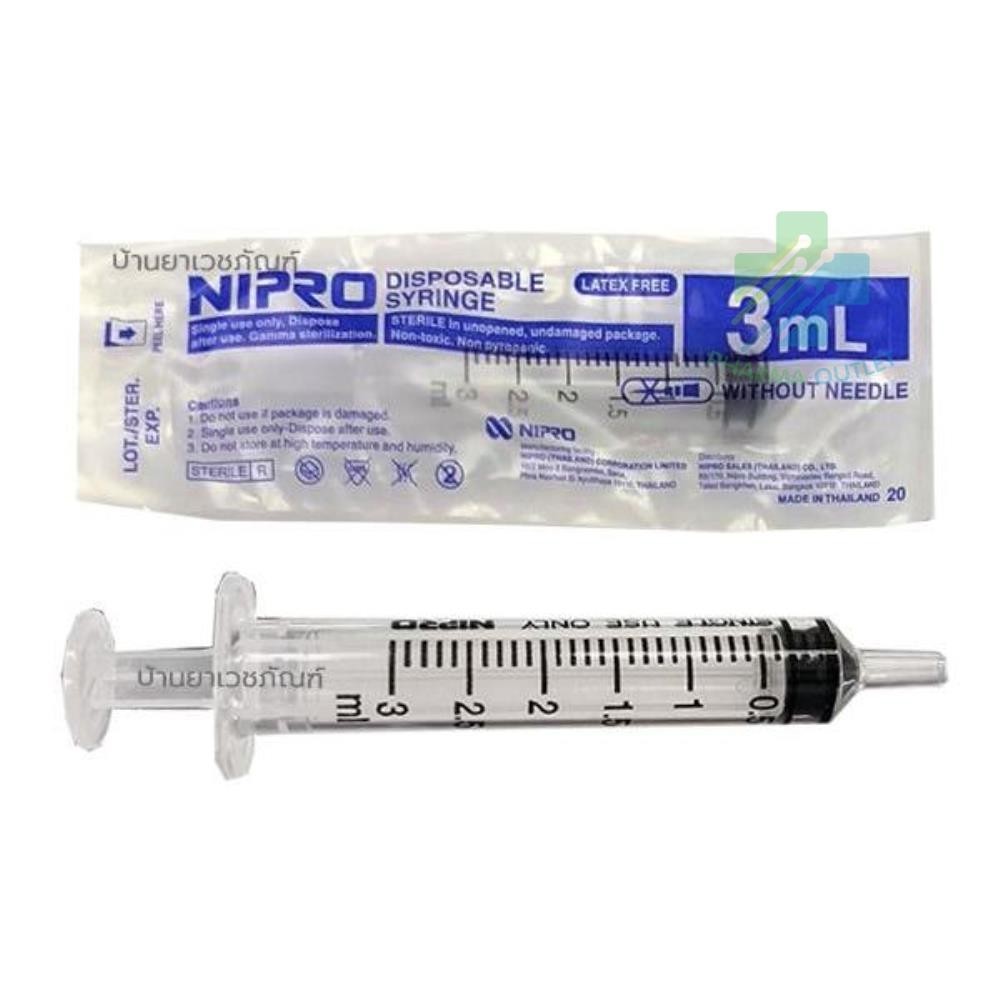 NIPRO Syringe 3ML ใช้สำหรับดูดของเหลว (1 ชิ้น) | Shopee Thailand