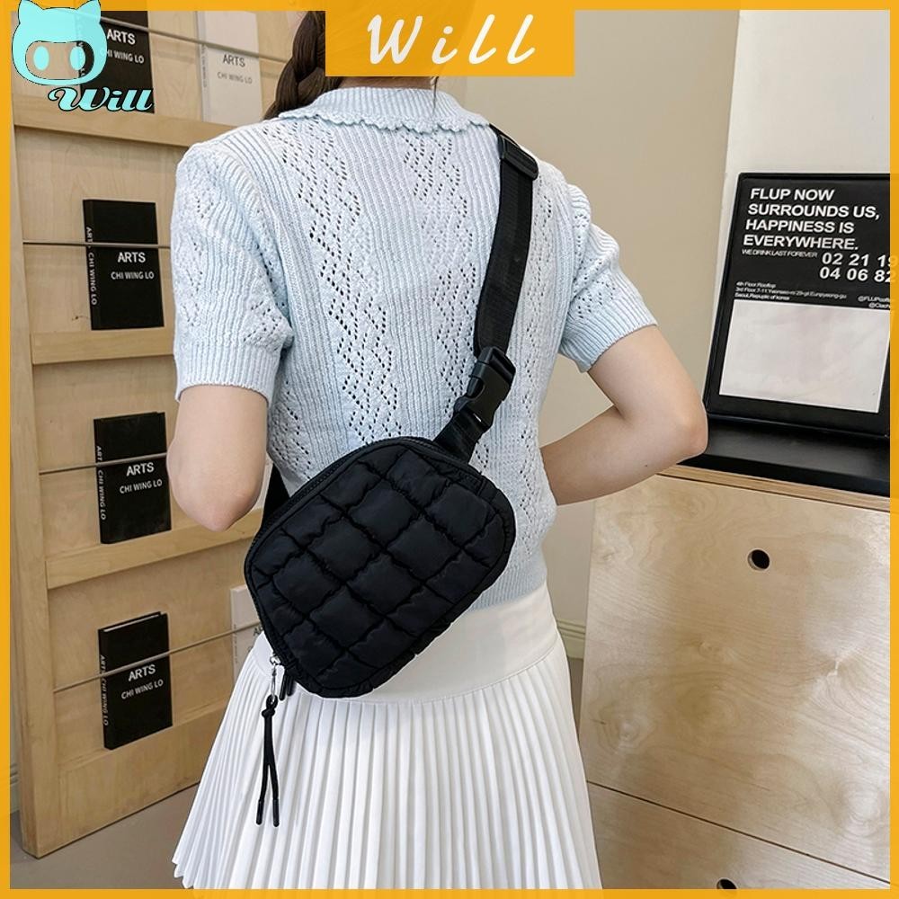 ผู้หญิง Padding Crossbody สีทึบหญิงกระเป๋าสะพายผ้านวม | Shopee Thailand
