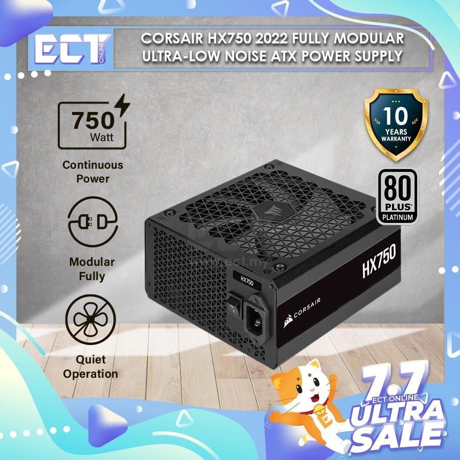 Corsair HX750 / HX850 2022 แหล่งจ่ายไฟ ATX เสียงรบกวนต่ําเป็นพิเศษแบบโม ...