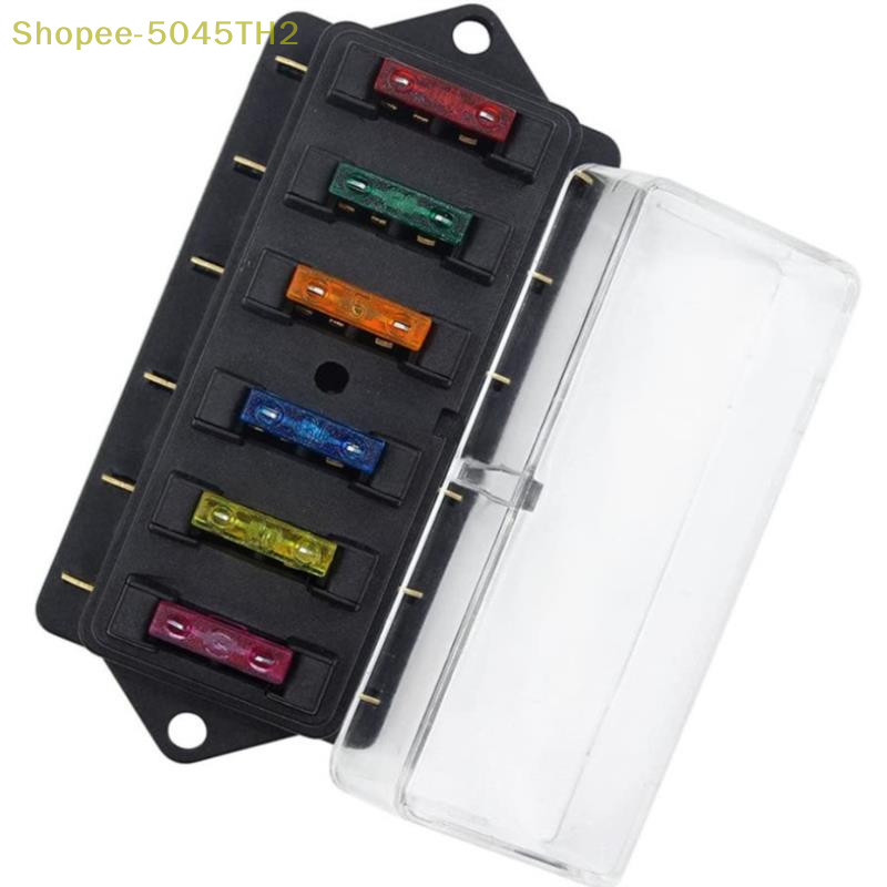 HOT-th 6 Way Circuit Standard ATO Blade Fuse Box DC 12V/24V Car Fuse ...