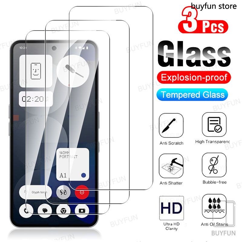 3AK 3Pieces Screen Tempered Glass For Nothing Phone (3a) 5G 6.77" A059 ...