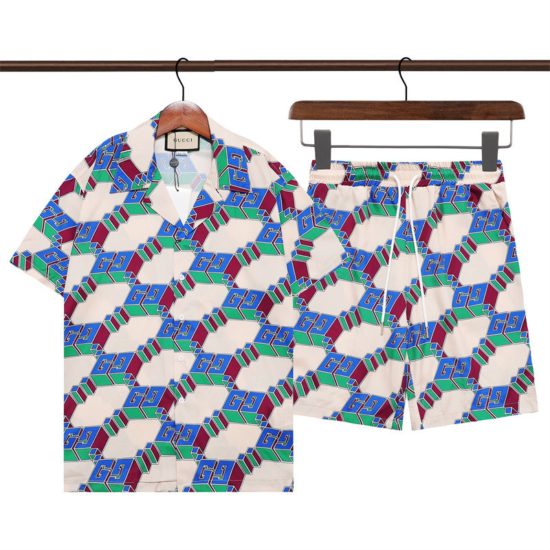 24 สินค ้ าใหม ่ Gucci Classic Full Print Shirt ( ชุด ) HFYT | Shopee ...