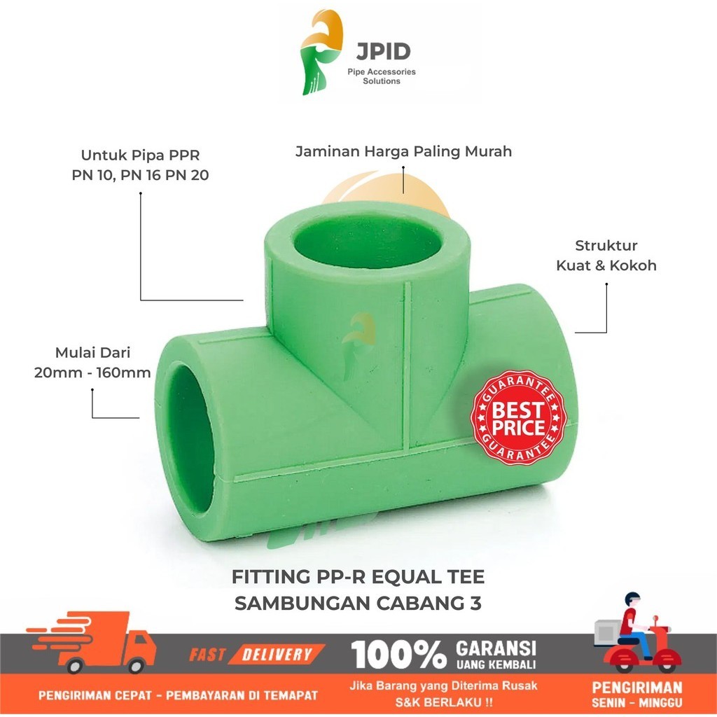 Equal Tee PPR 20 มม. ~ 1/2" นิ้วนิ้วนิ้ว | Shopee Thailand