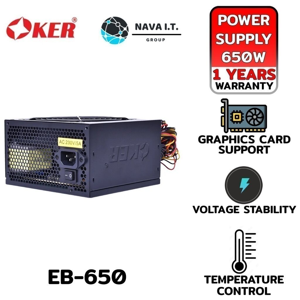 🛵มีส่งด่วน💨 OKER EB-650 650W BIG WINDMILL 650W ATX POWER SUPPLY กล่อง ...