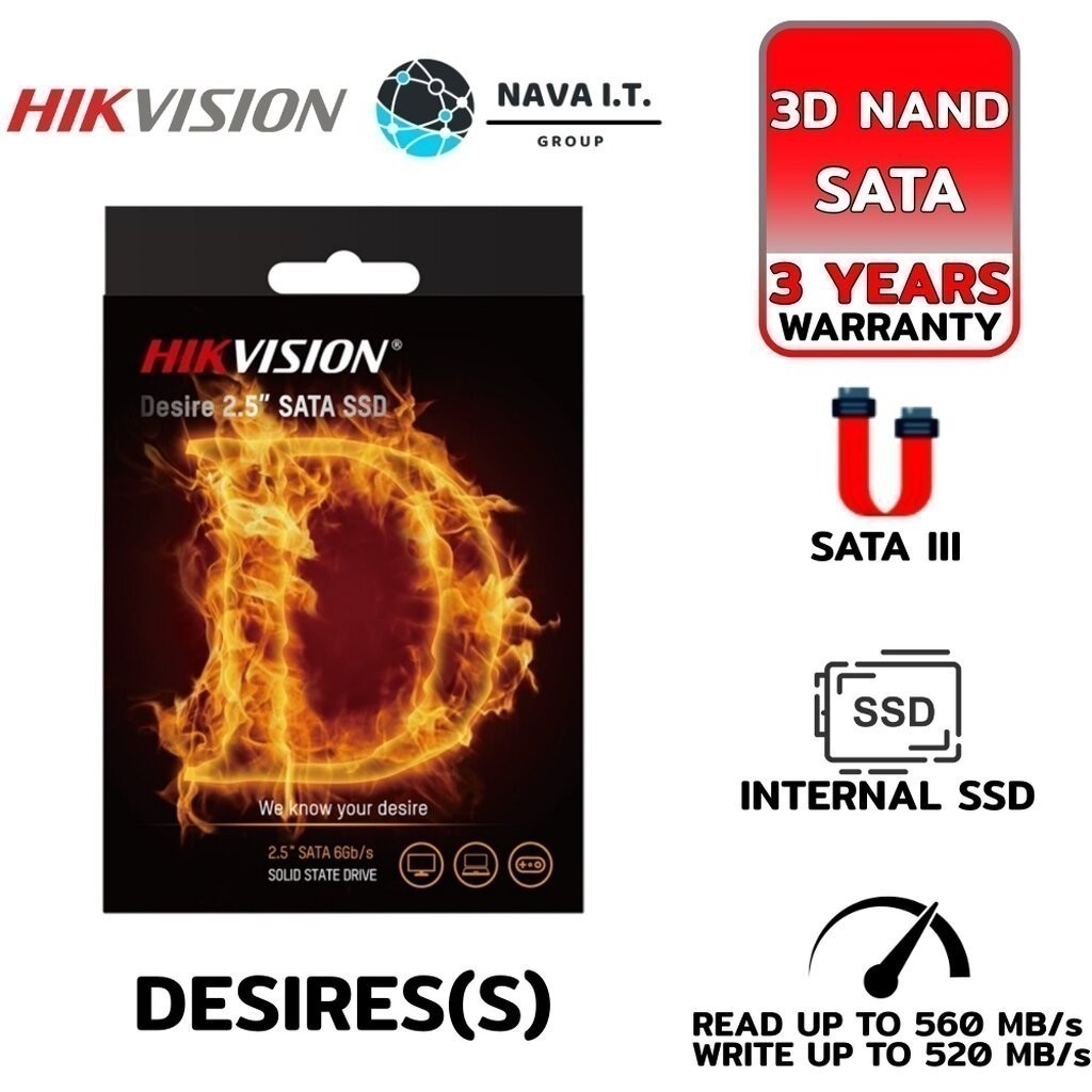 ⚡️กรุงเทพฯด่วน1ชั่วโมง⚡️ HIKVISION DESIRE(S) 3D NAND 2.5 SATA III 128GB 256GB 320GB 512GB 1TB ...