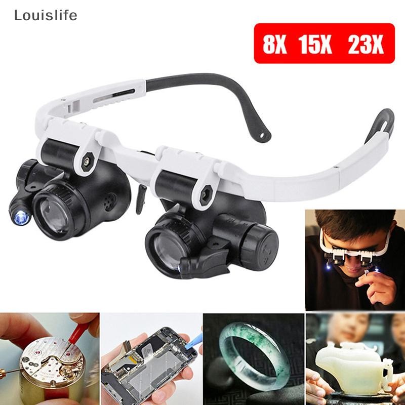 Llph 2022 8X/23X Double Eye LEDโคมไฟแว่นขยายแว่นตาแว่นขยายLoupe LLP ...