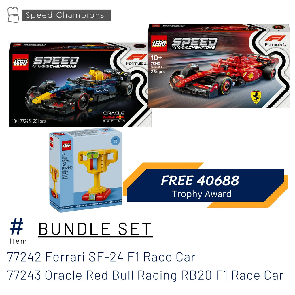 [Bundle Set] Buy LEGO 77242+ 77243 Ferrari SF-24 F1/Oracle Red Bull ...