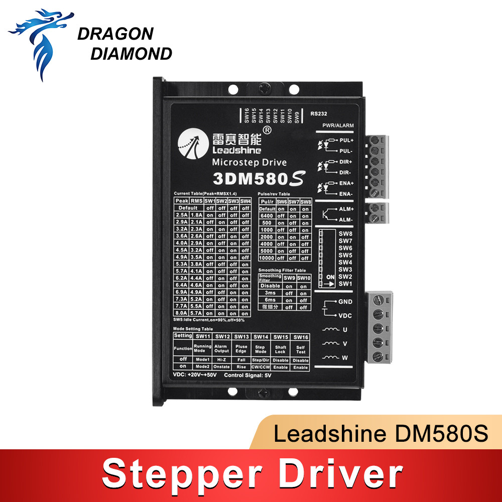 Leadshine 3 เฟส 3DM580S stepper มอเตอร์ไดร์เวอร์การแข่งขัน stepper มอเตอร์ 57 86 18-50VDC 1.0-8 ...
