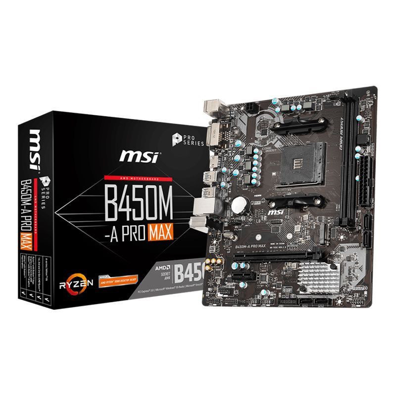 เมนบอร์ดคอมพิวเตอร์สำหรับเล่นเกม MSI B450 A PRO MAX รองรับ Ryzen 5500 5600 | Shopee Thailand