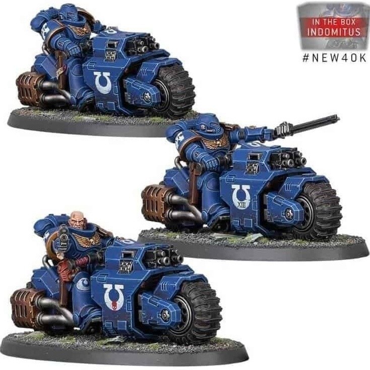 โมเดลโมโตรีไซเคิลทหาร Warhammer 40K รุ่นพิมพ์เรซินสีขาวจากบริษัทที่สาม ...